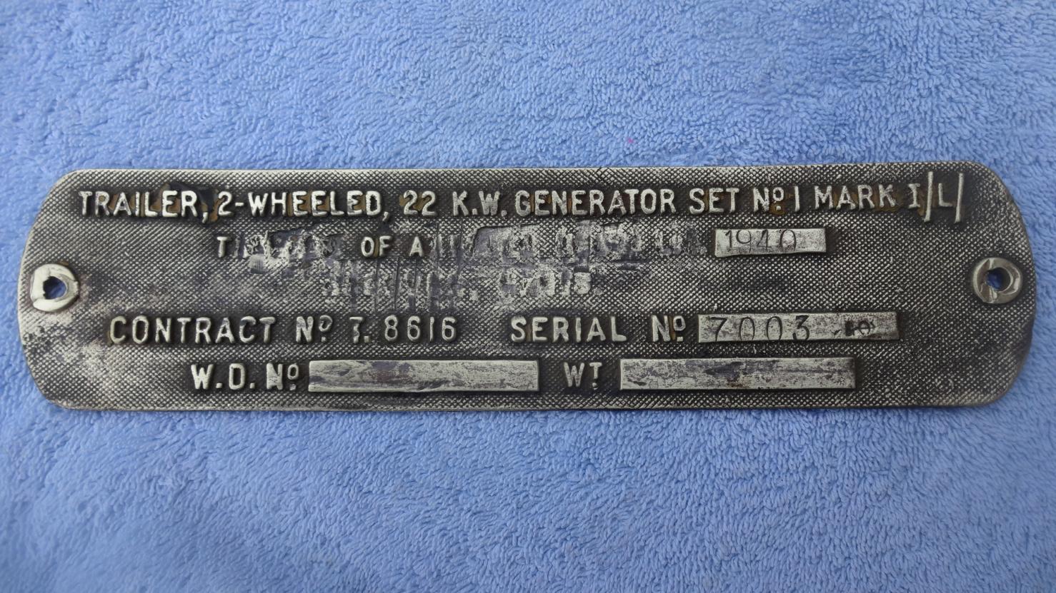 WW2 22KW Generator Trailer. Any info please - Trailers, plant and ...