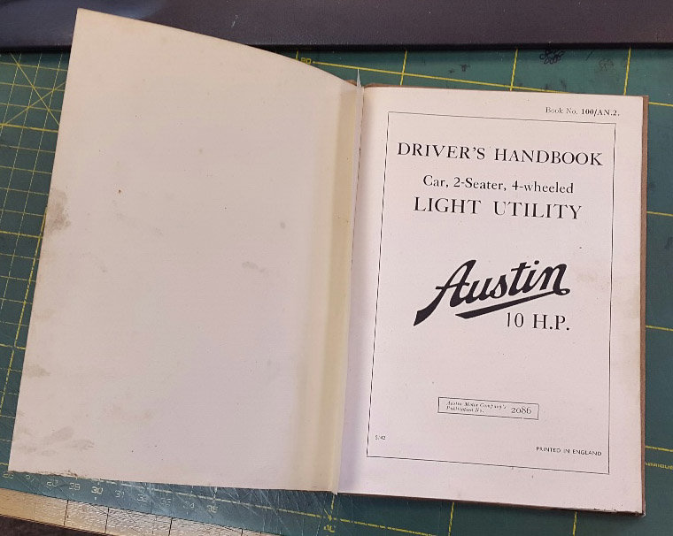 Austin Tilly Drivers handbook - FOR SALE - HMVF Classifieds - HMVF ...