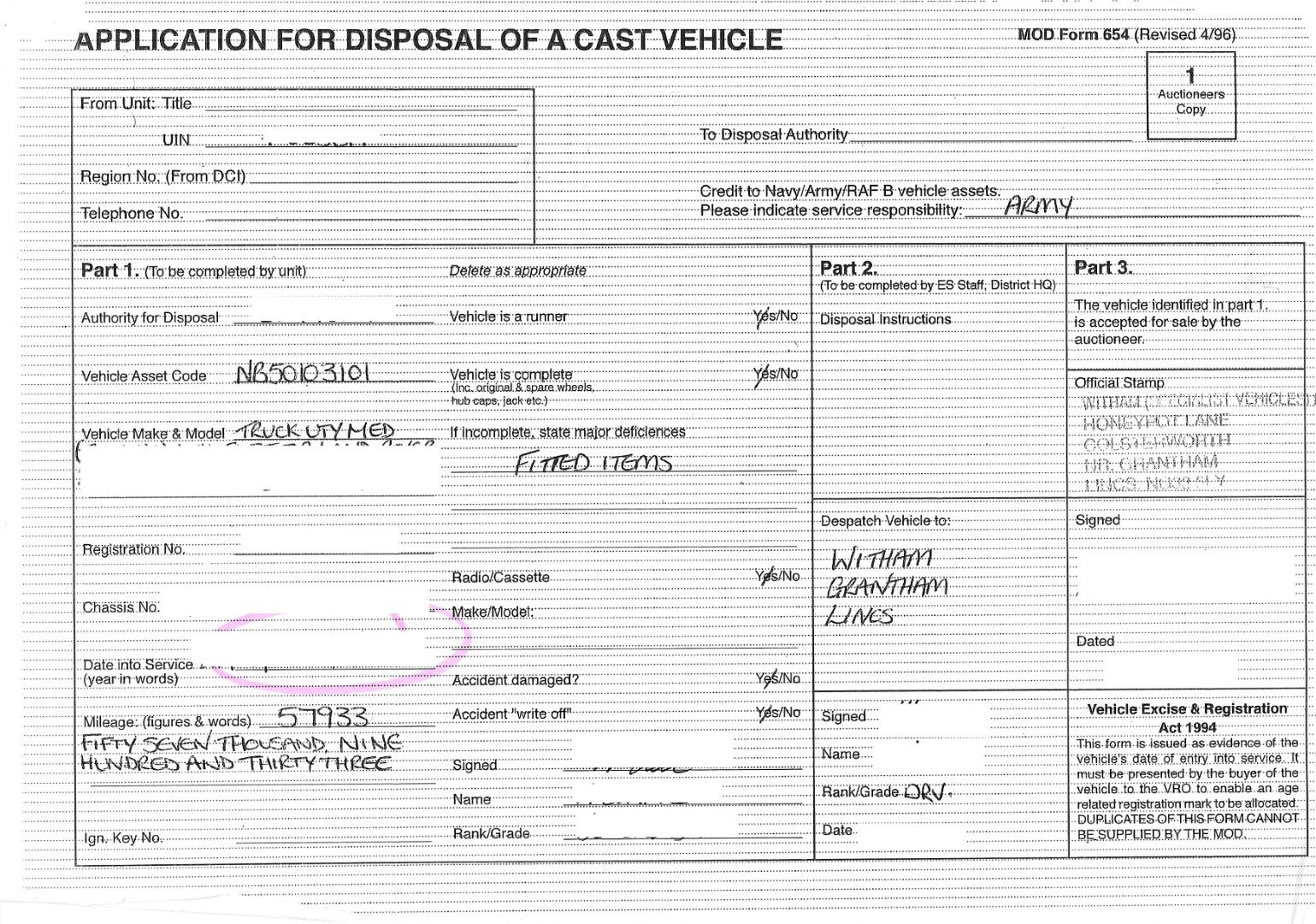 What Does A Mod 654 Form Look Like I May Be Stupid But