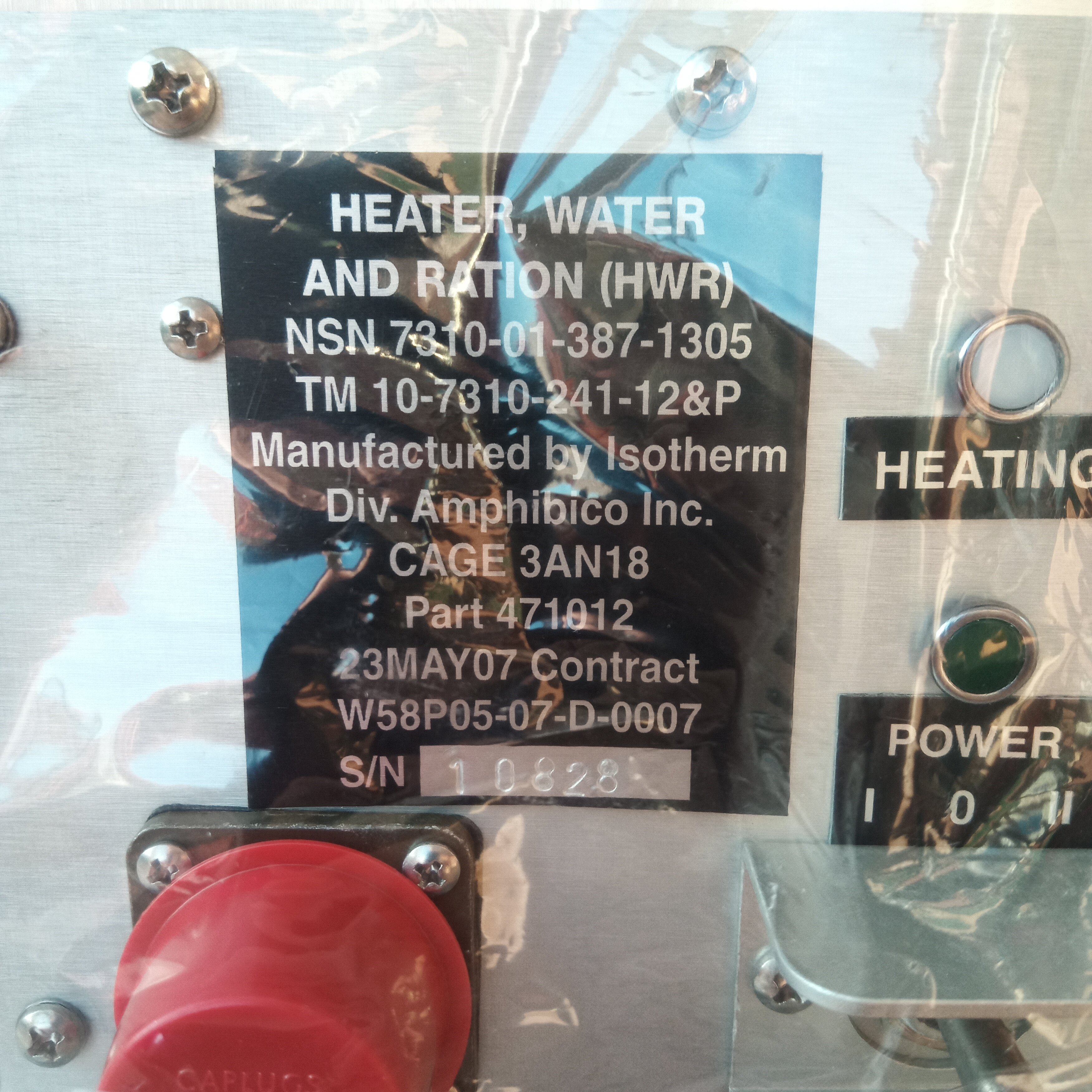 Heater, Water and Ration (HWR) Model 471012 US Military Brand New ...