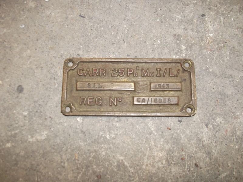 Canadian 25 pdr Gun plate - HMVF Classifieds - HMVF - Historic Military ...